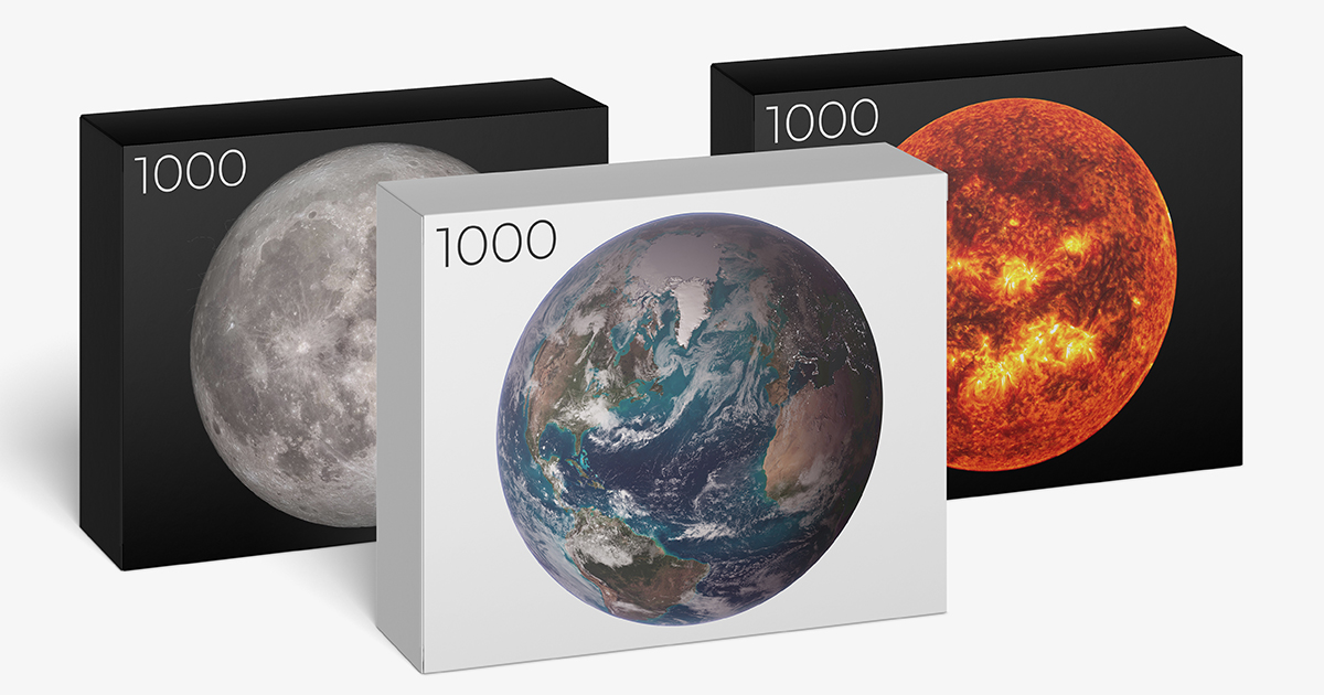 1,000 Piece Earth, Moon, and Sun Jigsaw Puzzles Are Out of This World ...