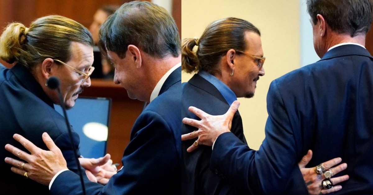 Moment Johnny Depp Hugs Lawyer Ben Chew Goes Viral