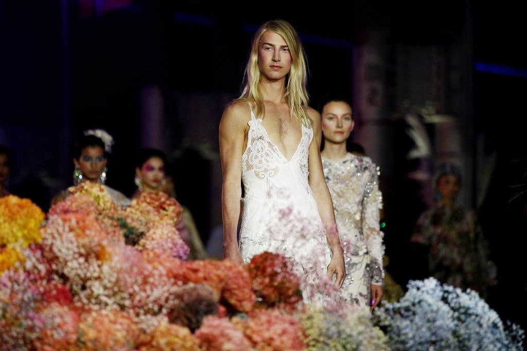 Actor Christian Wilkins Wows on the Red Carpet in Backless Dress