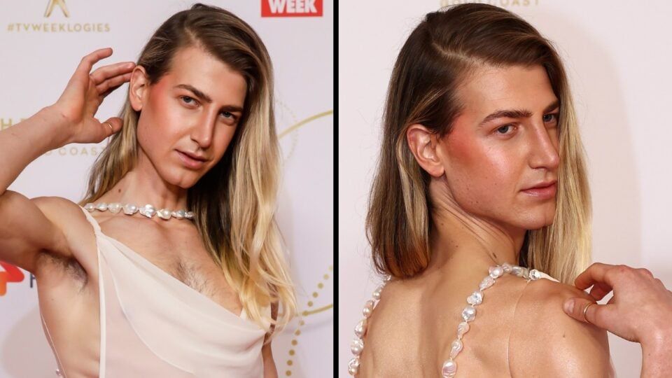 Actor Christian Wilkins Wows on the Red Carpet in Backless Dress