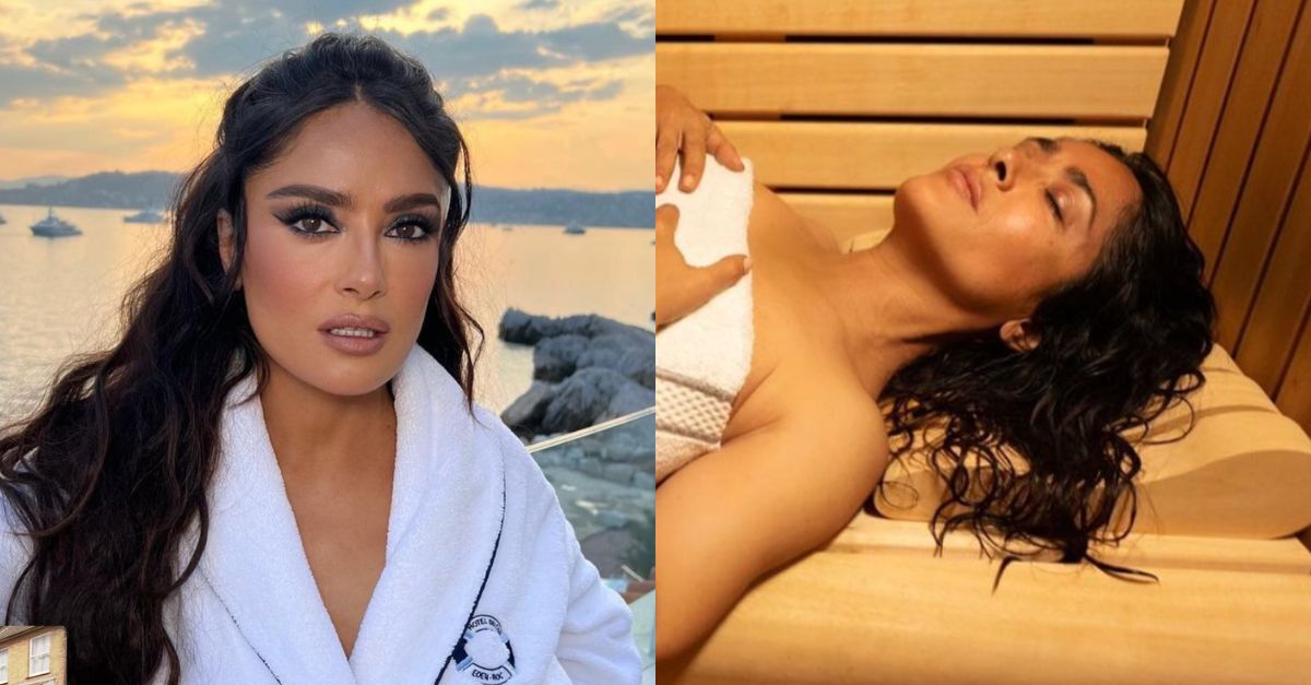 Salma Hayek Breaks Instagram In Nude Towel Pics