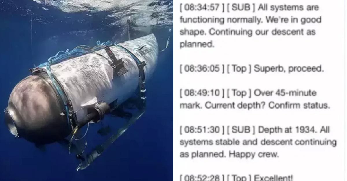 ‘Transcript of Titan Sub’s Final Communication’ Leaked Online - 22 ...
